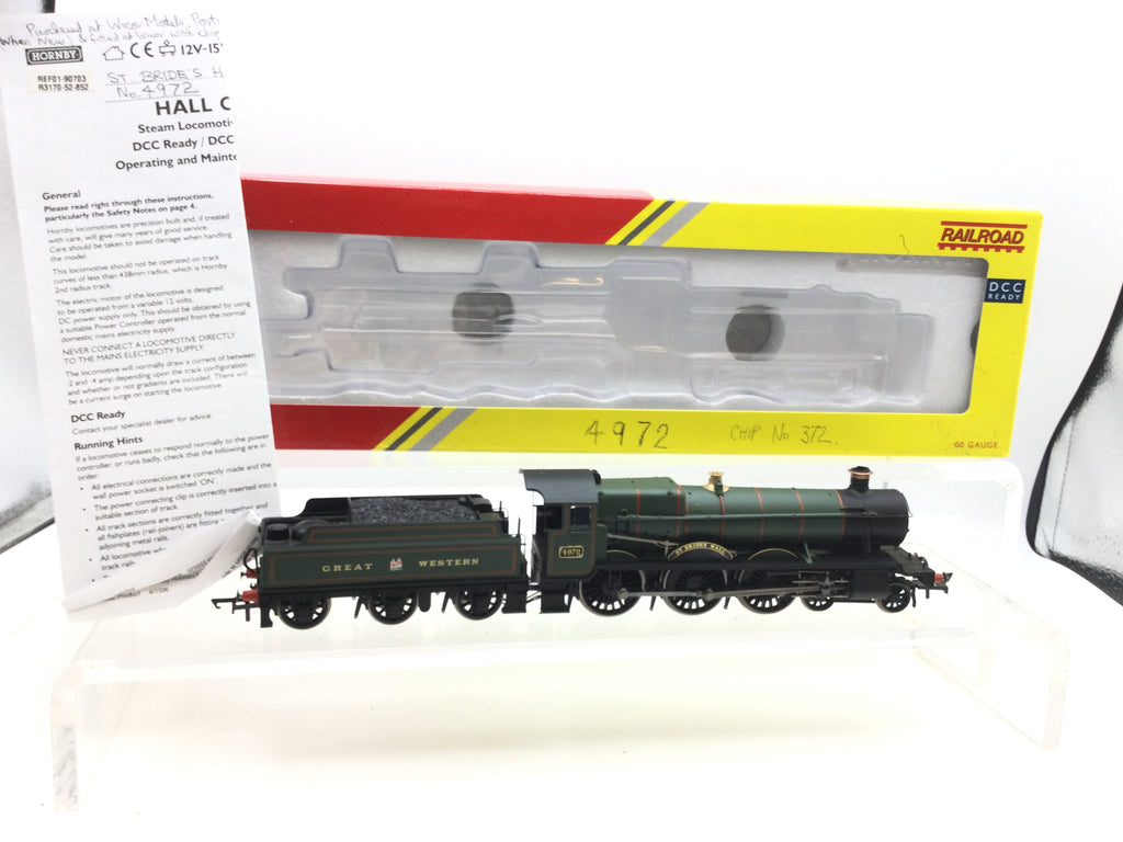 Hornby R3170 OO Gauge GWR Green 4972 St Brides Hall (RENUMBERED)(DCC ...