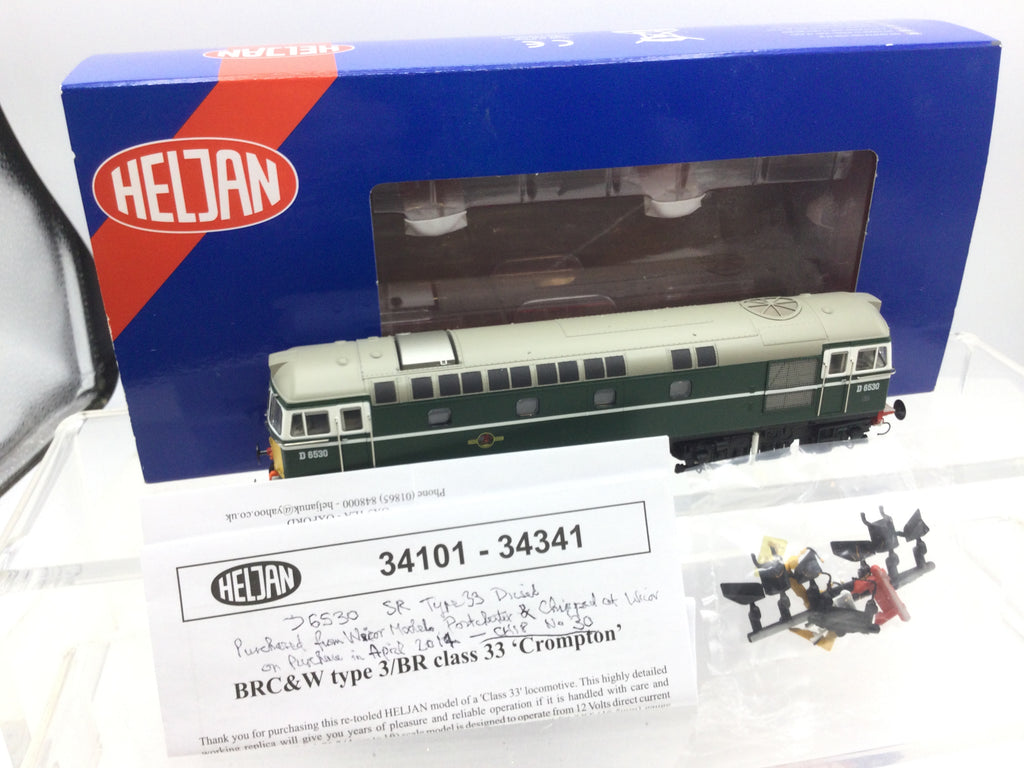Heljan 34131 OO Gauge BR Green Class 33 No D6530 (DCC FITTED)