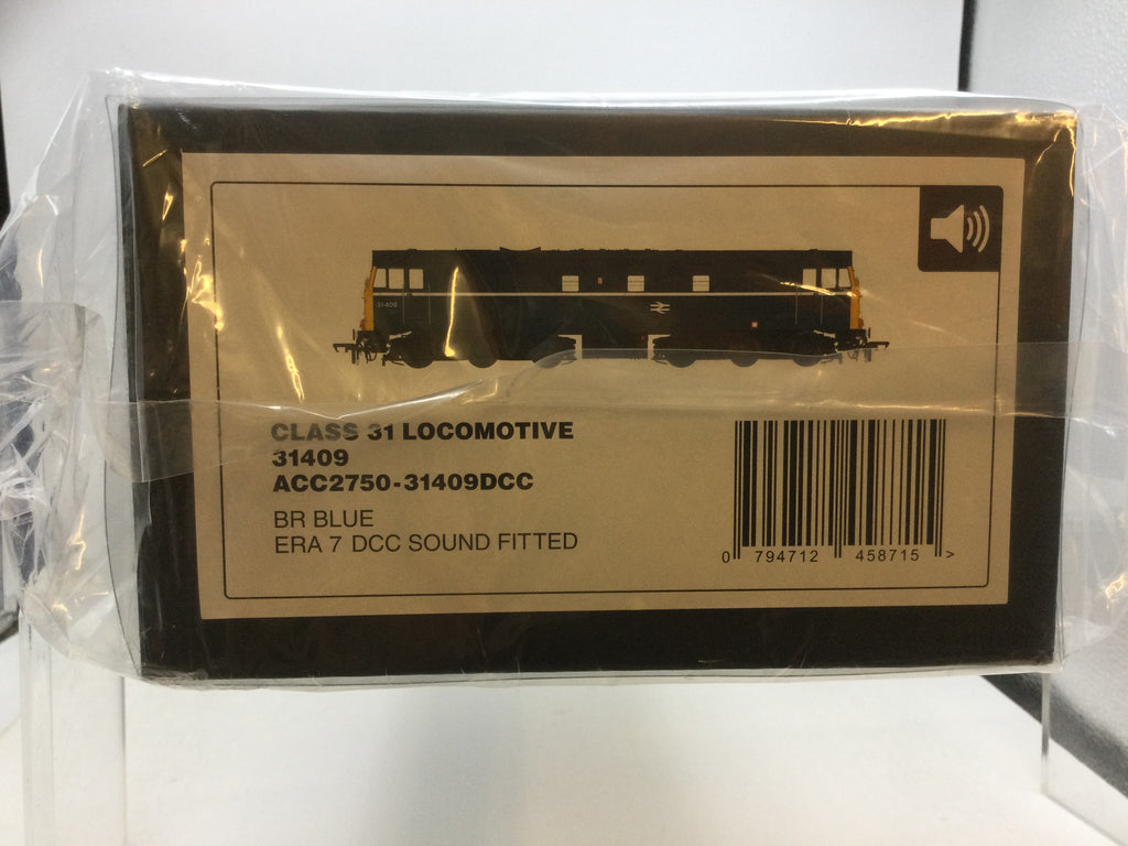Accurascale 2750 OO Gauge BR Blue Class 31 31409 DCC Sound