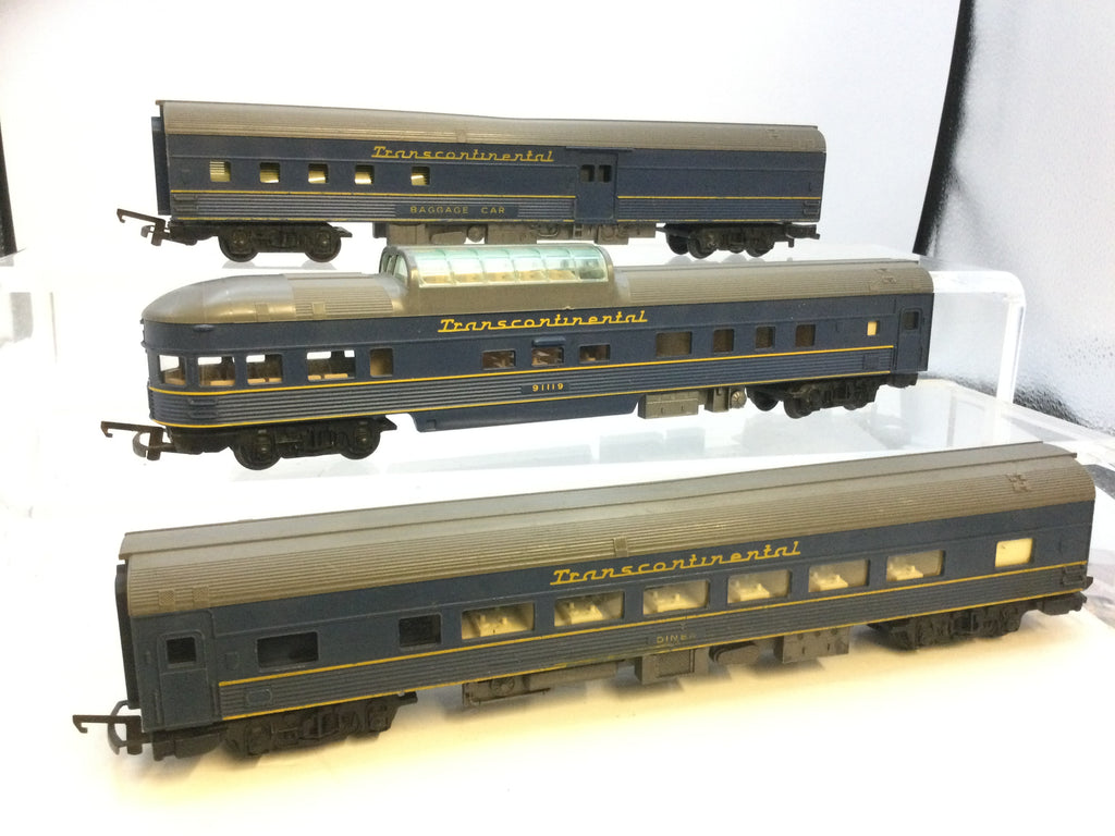 Triang R445/R446/R447 OO Gauge Transcontinental Blue Coaches x3
