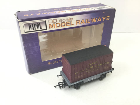 Dapol B544 OO Gauge LMS Conflat A Wagon with LMS Container