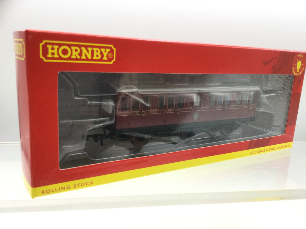Hornby R40137 OO Gauge NBR, 6 Wheel Composite Coach, Fitted Lights, 196 ...